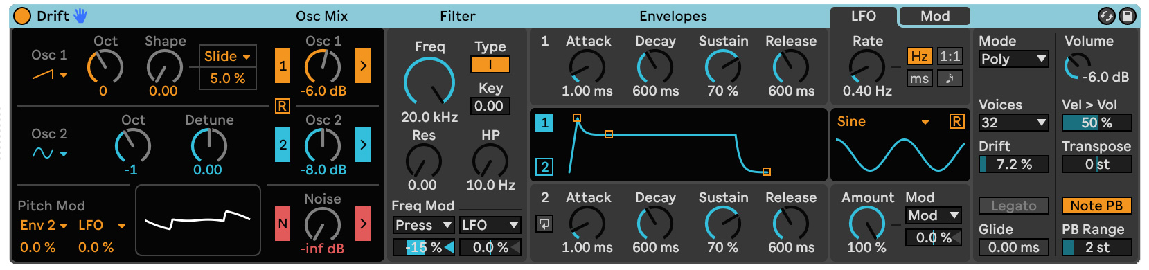 Ableton Live 11.3b – MPE 対応アナログタイプのシンセサイザー Drift が登場！ | WAVEFORM LAB