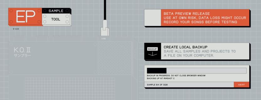 EP-133 K.O.II のファームウェア v1.2.1 がリリース、Sample Tool でプロジェクトのバックアップ・リストアに対応（でもプレビュー） | WAVEFORM LAB